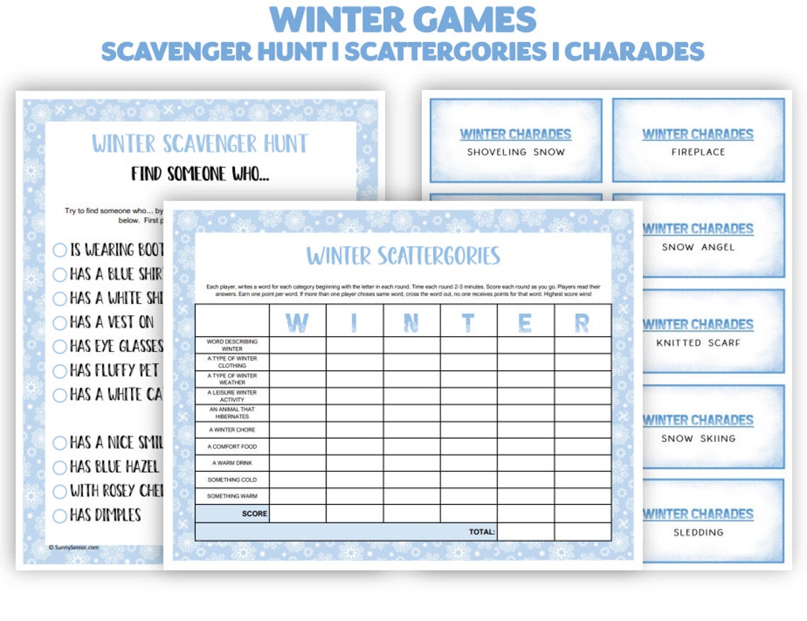 Winter Warm-up: A Printable Activity Bundle for Seniors - Etsy