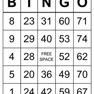 500 Jumbo Printable Bingo Cards – Instant PDF Download for Endless Fun ...