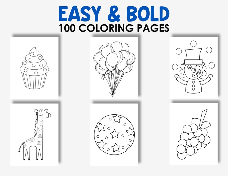 100 Easy and Bold Printable Coloring Pages for Relaxation and ...