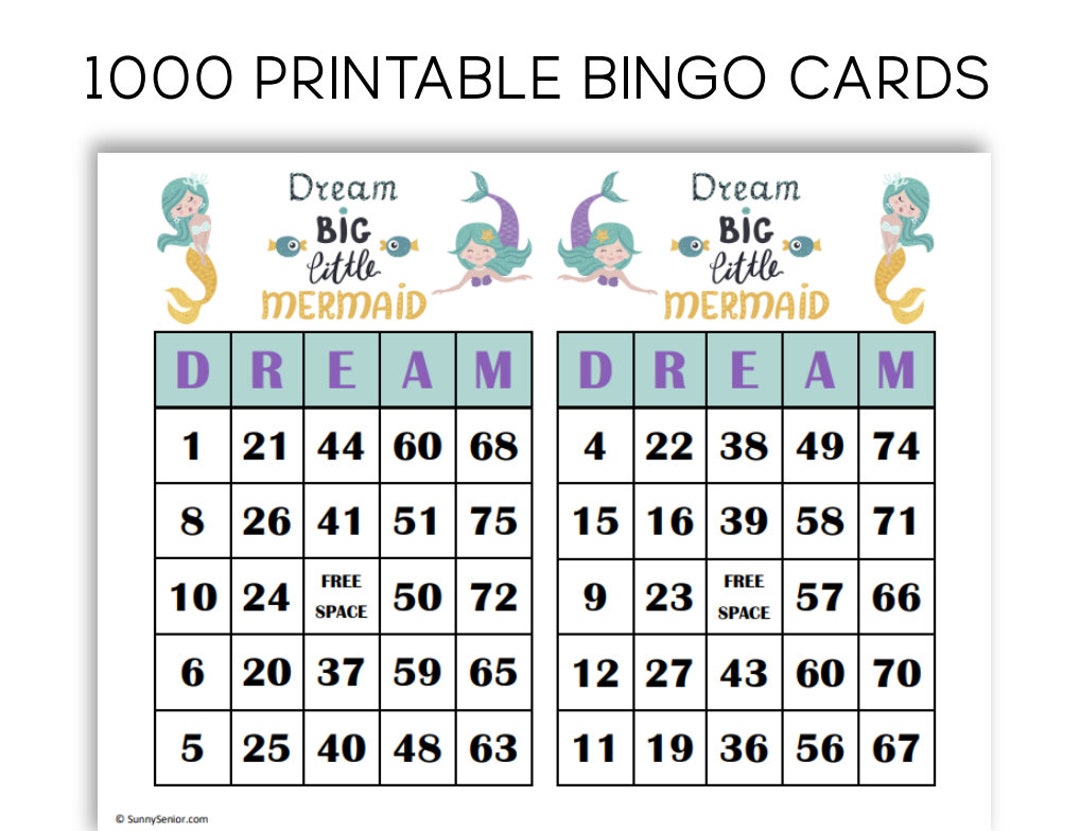 Under the Sea Bingo for Your Mermaid Party 1000 Printable - Etsy