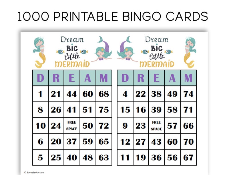 Under the Sea Bingo for Your Mermaid Party 1000 Printable - Etsy