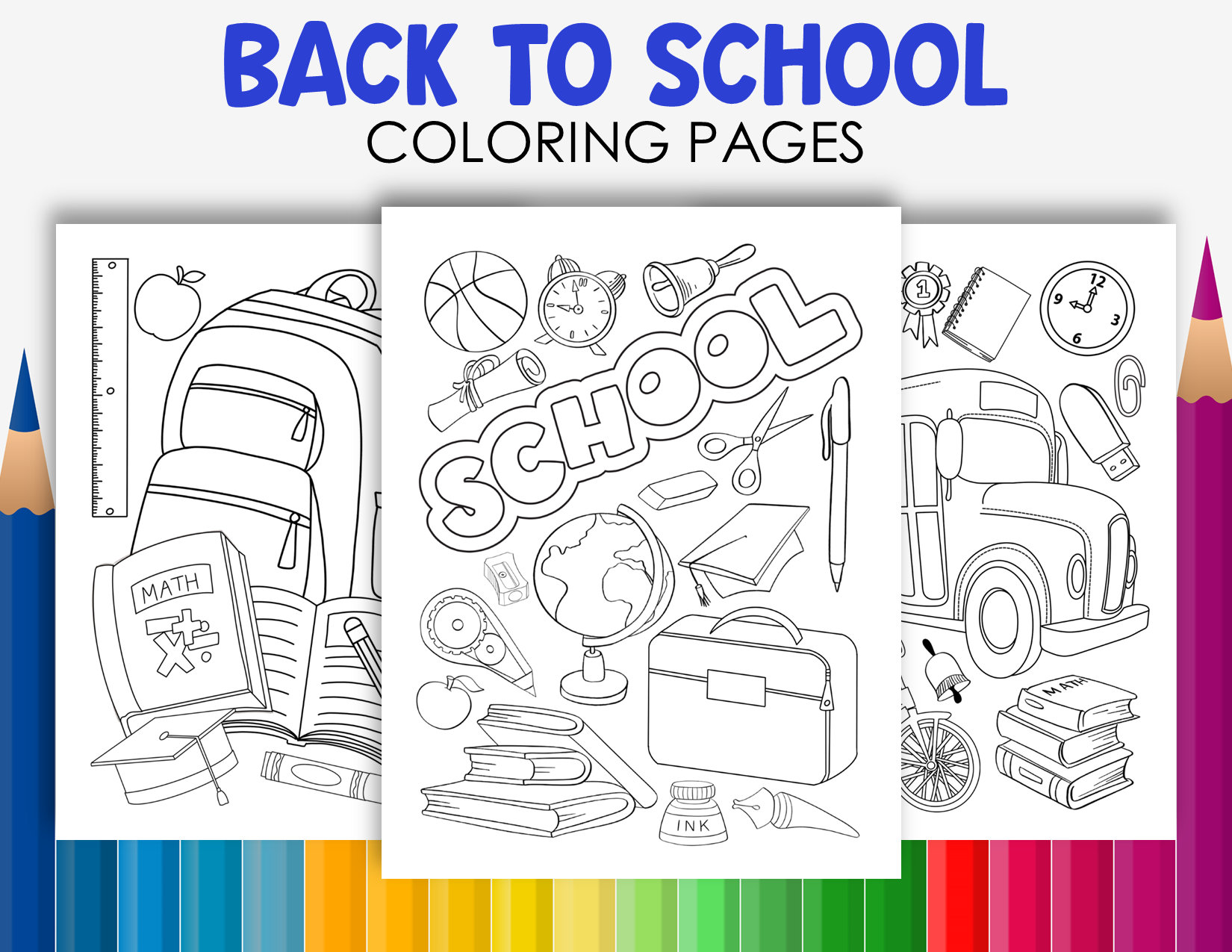 Back to School Fun: Printable Coloring Pages for Kids! - Etsy