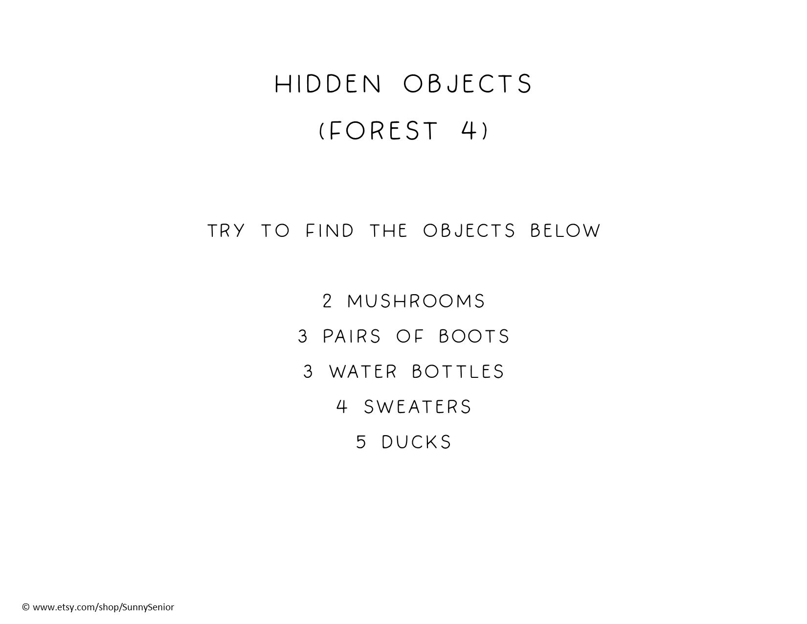 Forest Adventure: Printable Hidden Objects Games for Cognitive ...