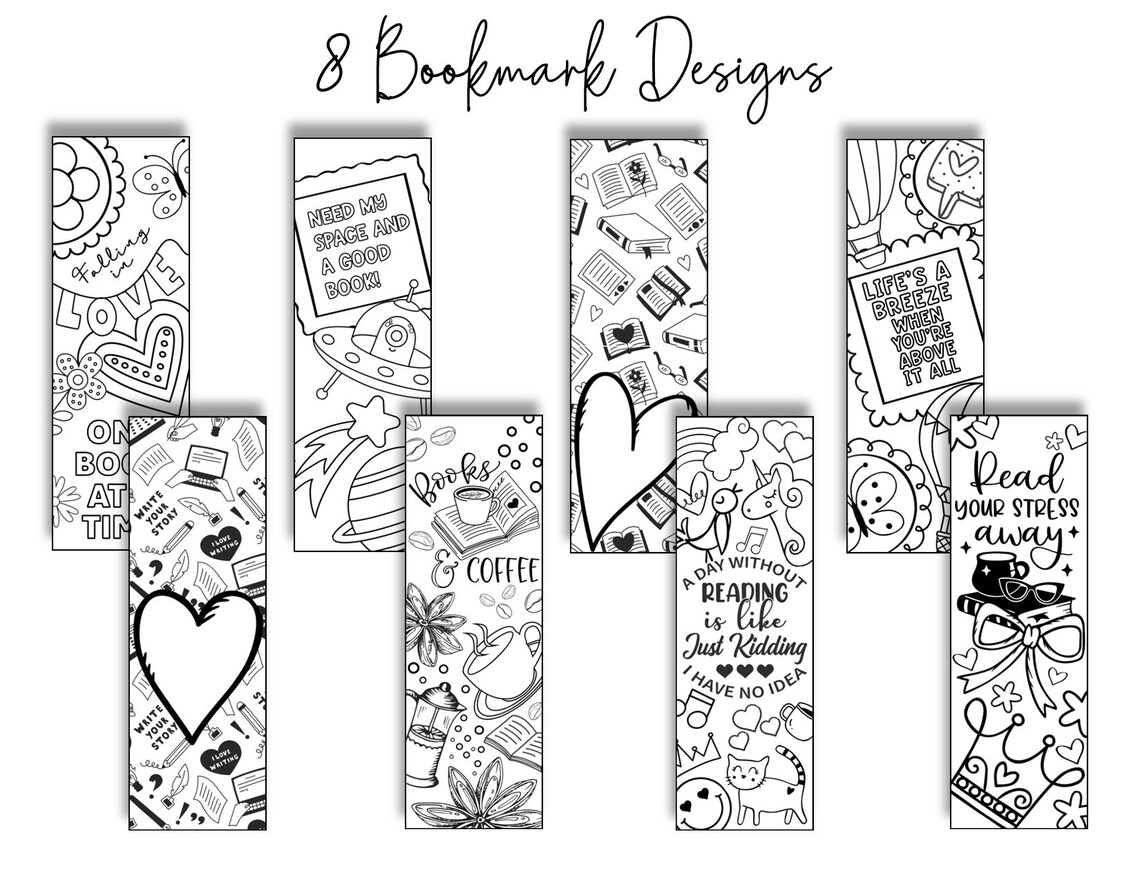 Printable Coloring Bookmarks Craft for Kids & Adults | DIY Creative ...
