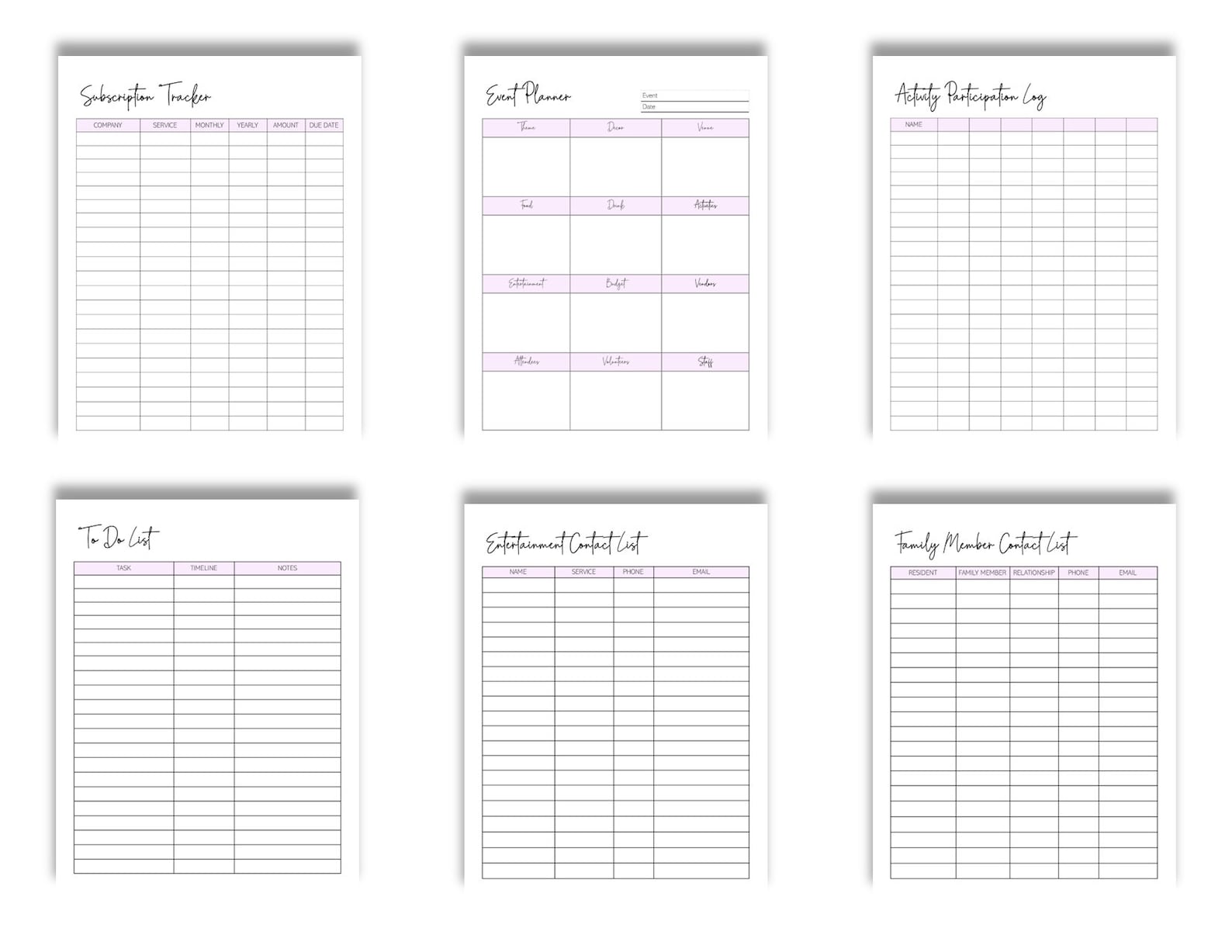 Senior Living Activities Planner: Keep Organized Unicorn Activity ...