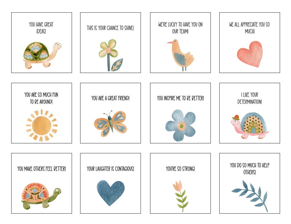 Lunch Time Love: Printable Notes to Brighten Your Child's Day - Etsy