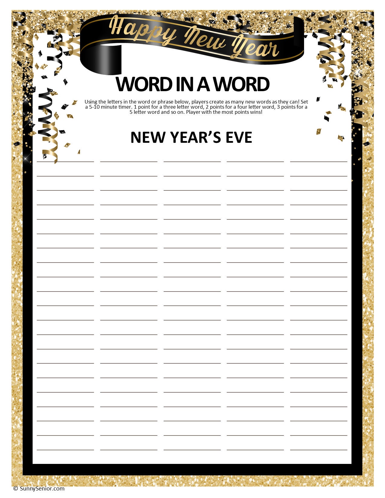 Countdown to Fun With Our Printable New Year's Eve Party Games! - Etsy