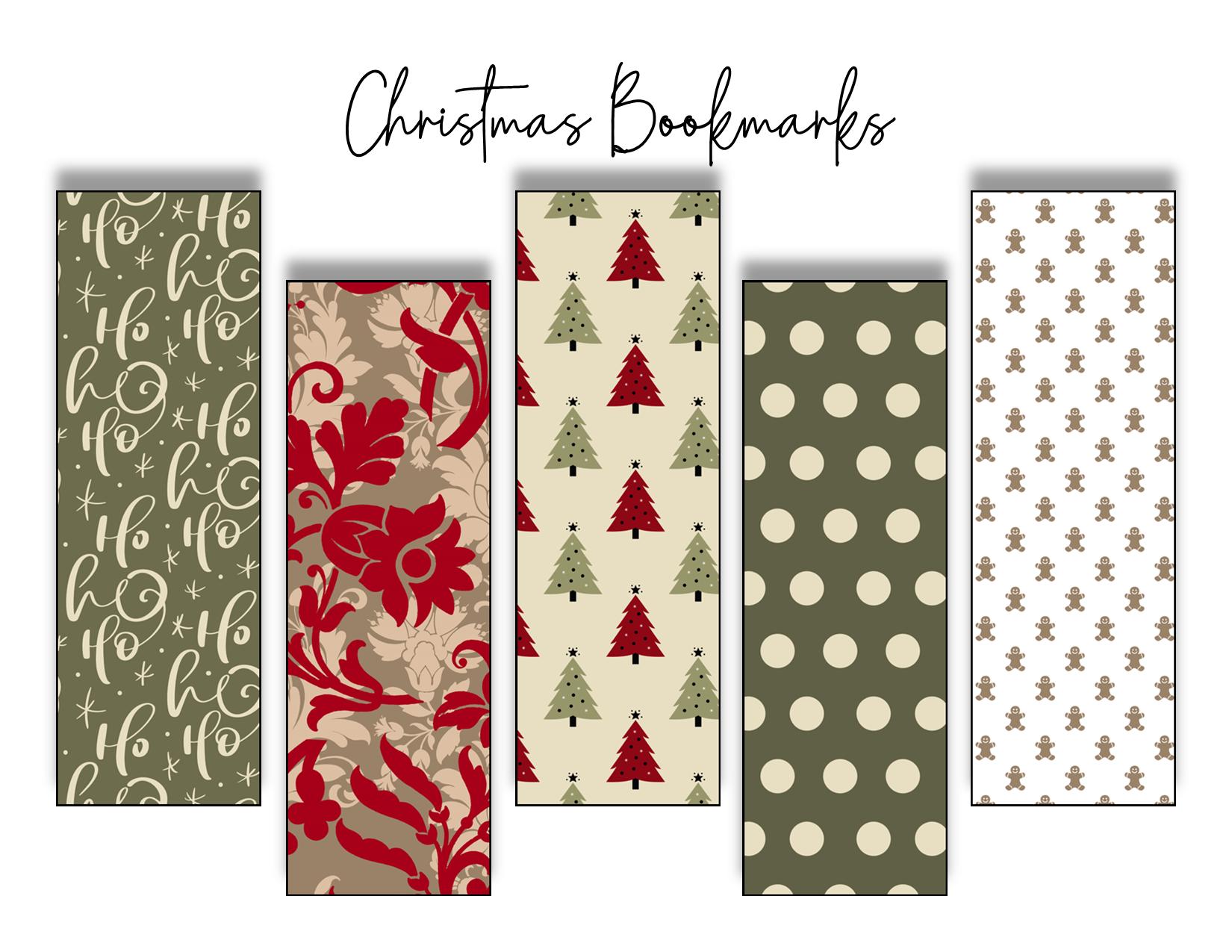 Printable Bookmarks Christmas Festive Holiday-themed Book Accessories ...
