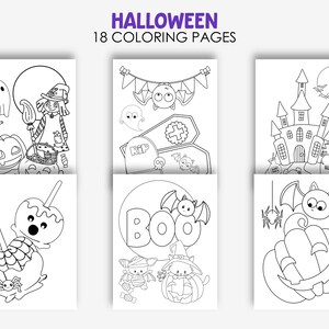 Spooky Halloween Coloring Pages - Printable Fun for All Ages! - Etsy