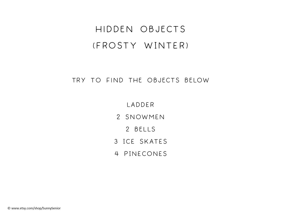 Memory Lane Holiday Hunt - Printable Christmas Hidden Objects Game ...