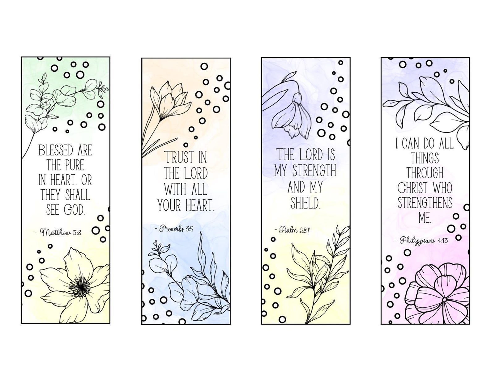 Printable Bookmarks With Inspirational Bible Verses Christian ...