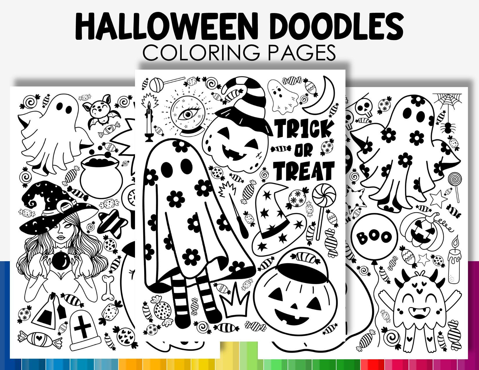 Printable Halloween Coloring Pages for Kids & Adults | 10 Spooky Fun ...