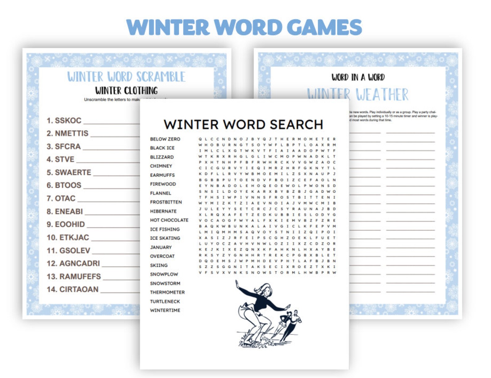 Winter Warm-up: A Printable Activity Bundle for Seniors - Etsy