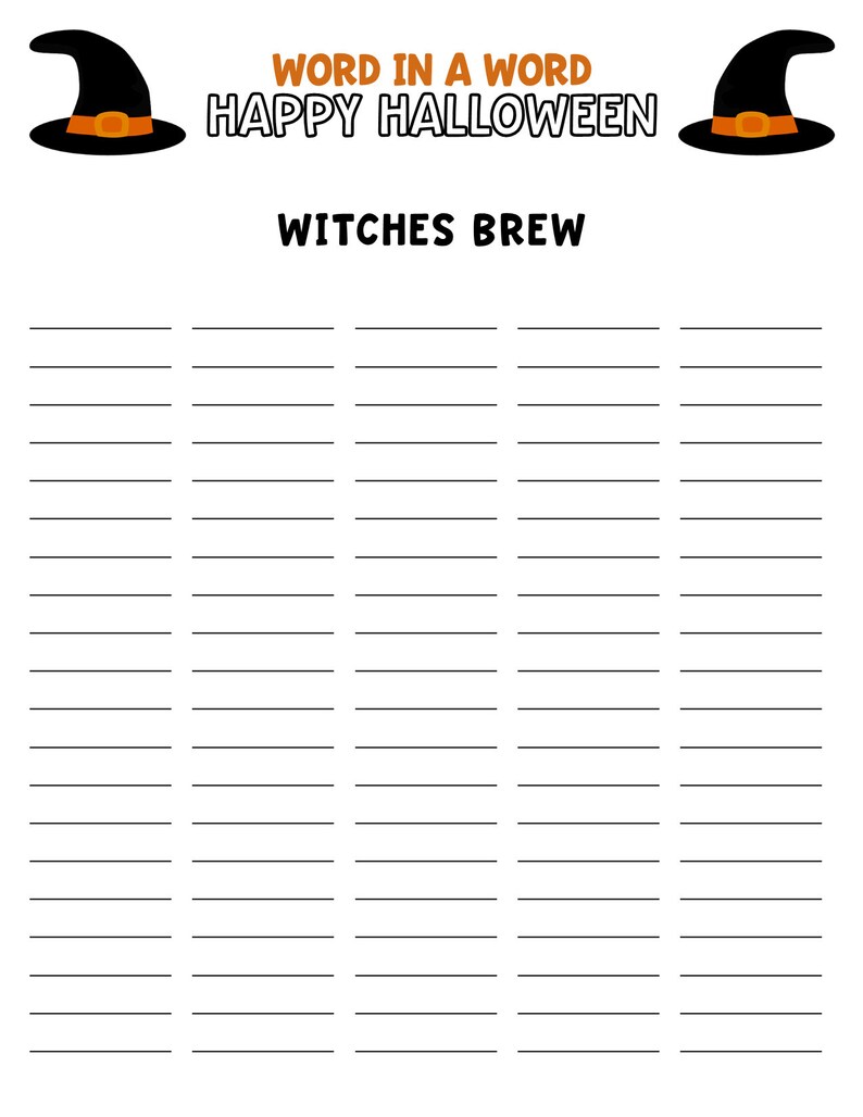Spooktacular Halloween Word in a Word Games Collection - Etsy
