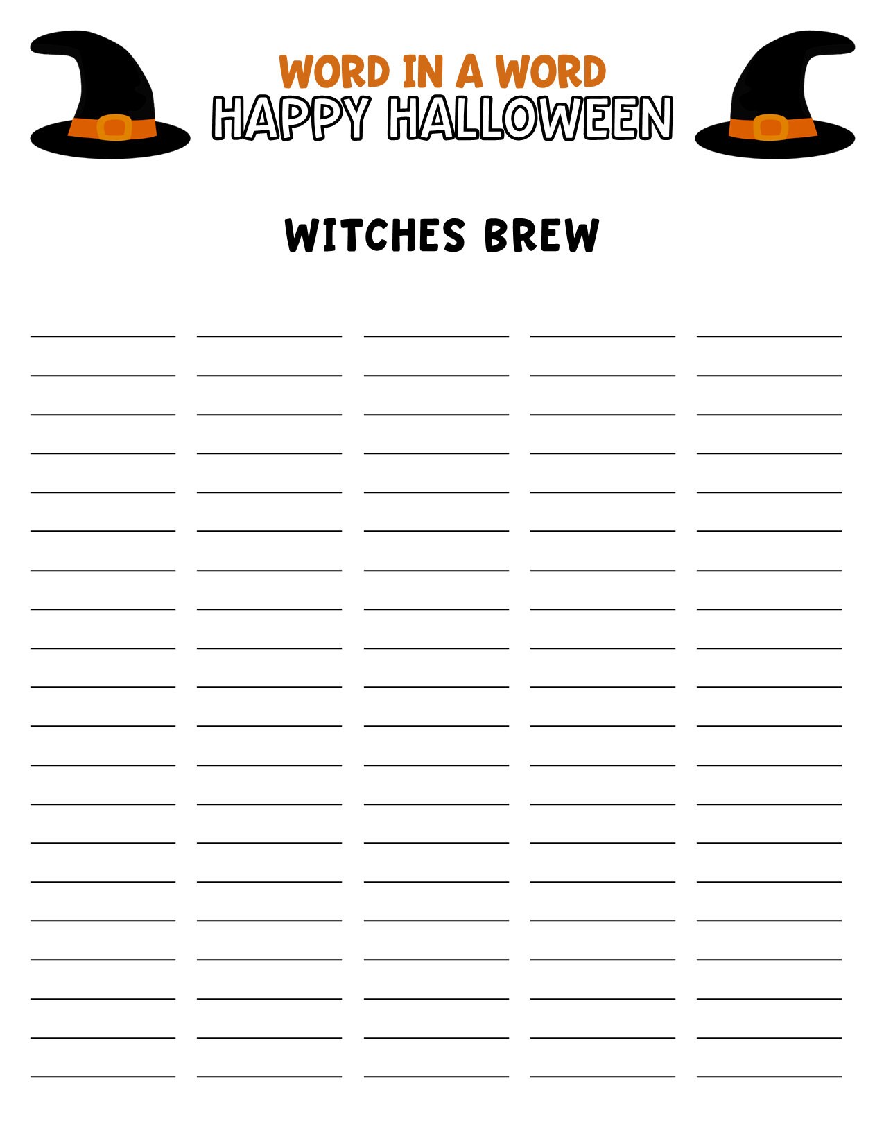 Spooktacular Halloween Word in a Word Games Collection - Etsy