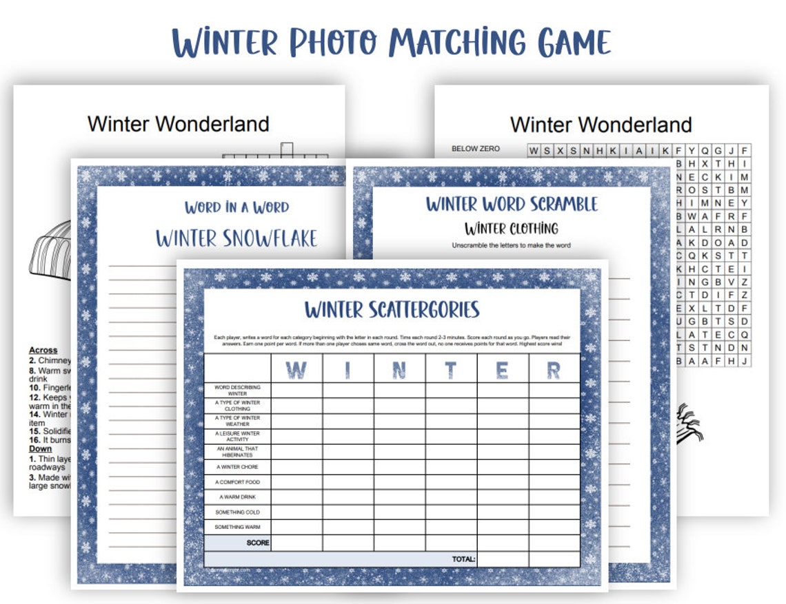 Winter Wonderland: A Printable Activity Bundle for Alzheimer's Care - Etsy