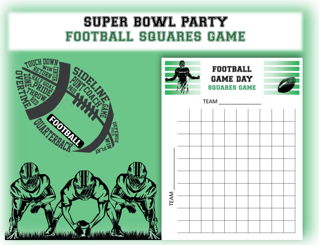 Win Big With the 2024 Super Bowl Squares Game: Print and Play Today! - Etsy