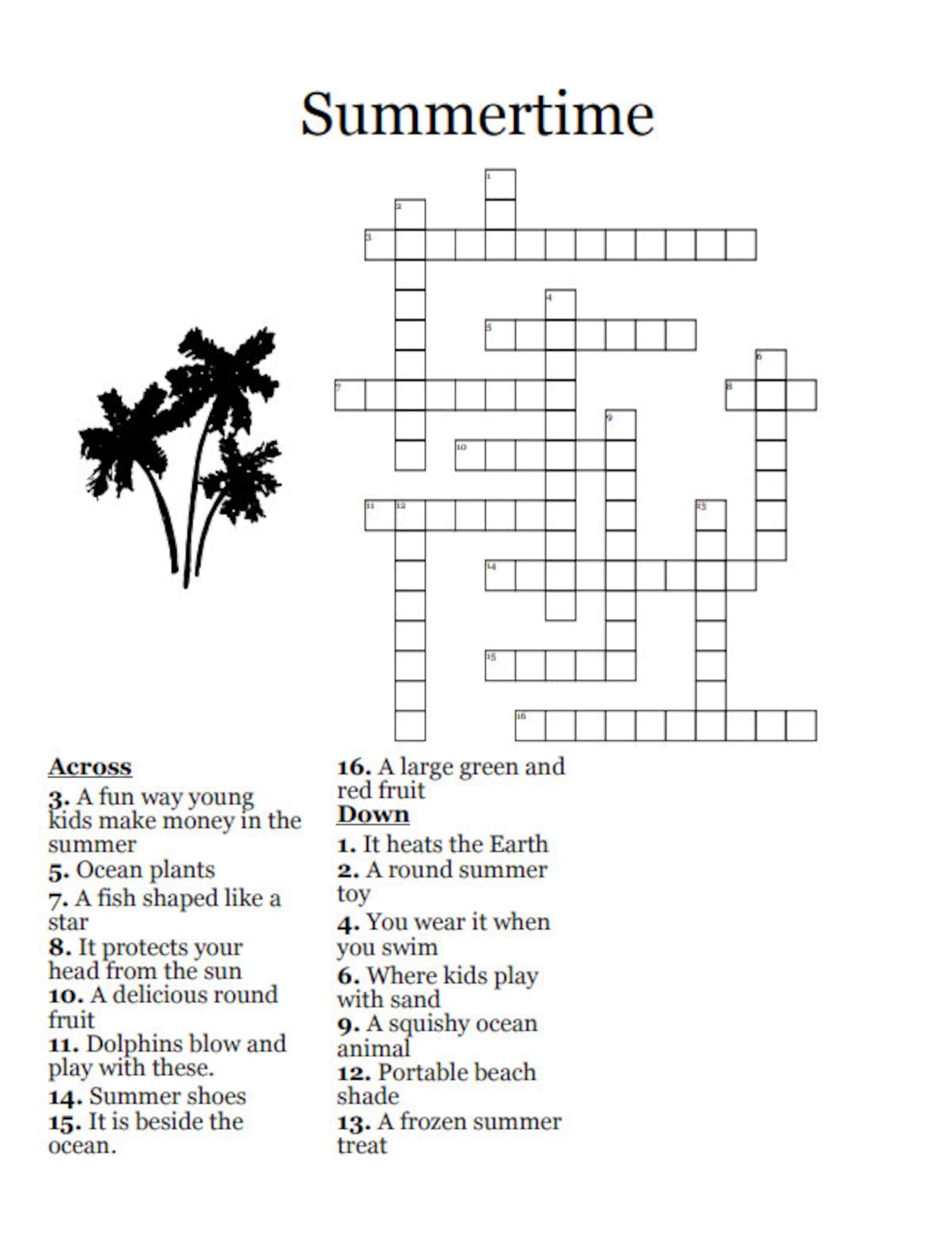 June Crossword Puzzles for Dementia: Printable Brain Exercise for ...