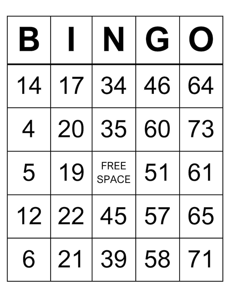 500 Jumbo Printable Bingo Cards – Instant PDF Download for Endless Fun ...