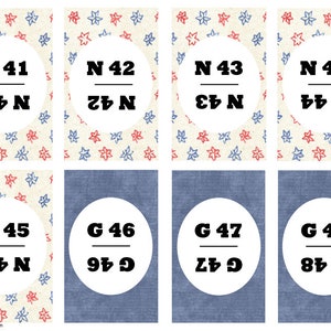 Printable Fourth of July Bingo Cards - Set of 1000 - Etsy