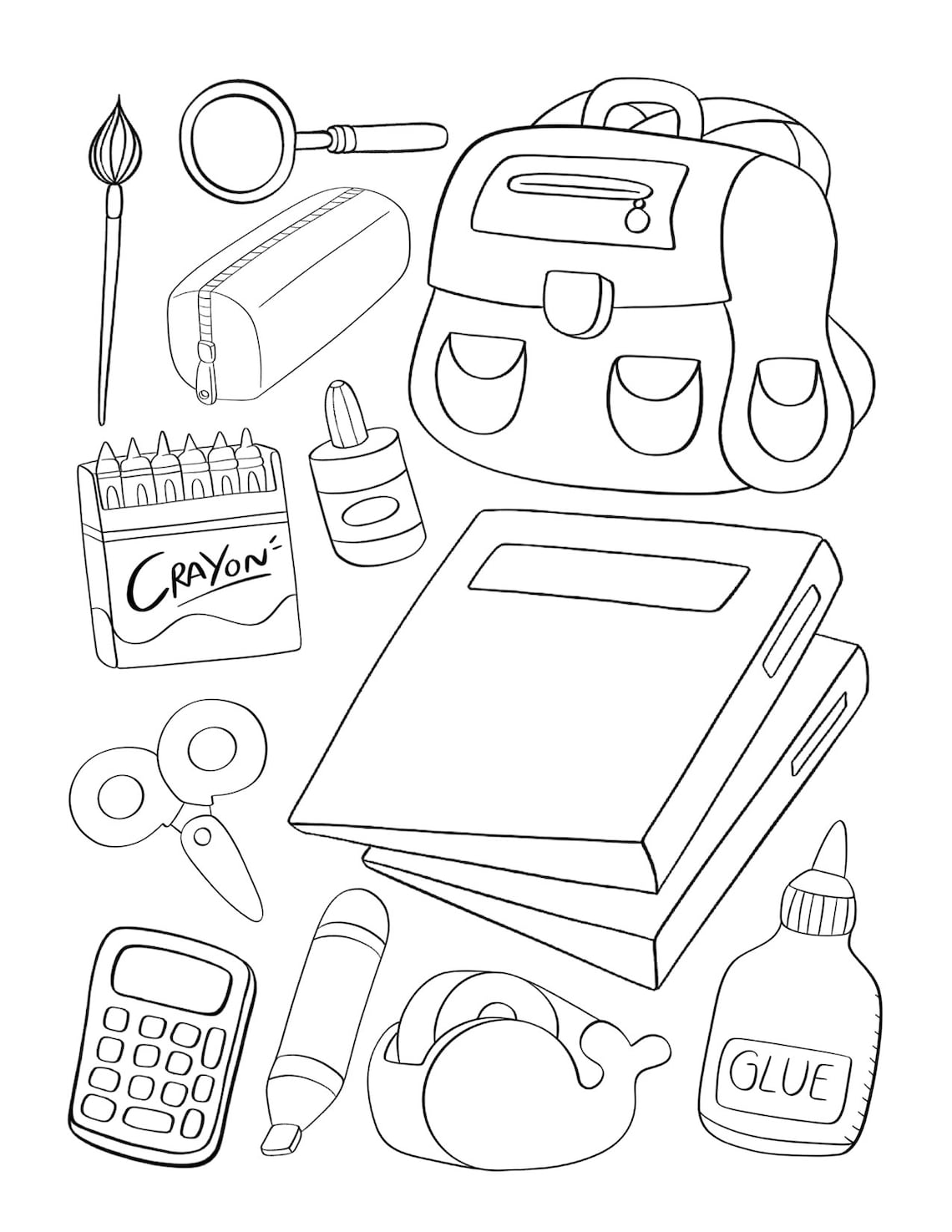 Back to School Fun: Printable Coloring Pages for Kids - Etsy