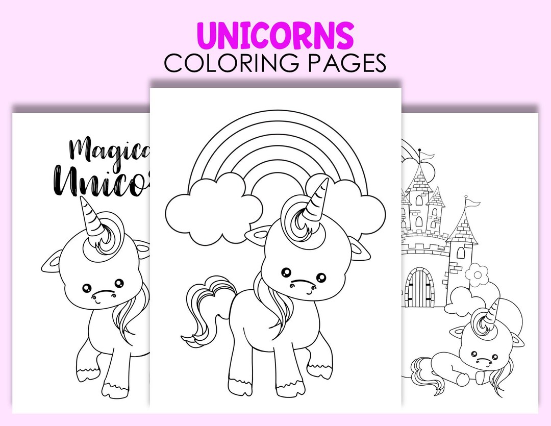 Magical Unicorn Coloring Pages – Printable Activity for Kids - Etsy