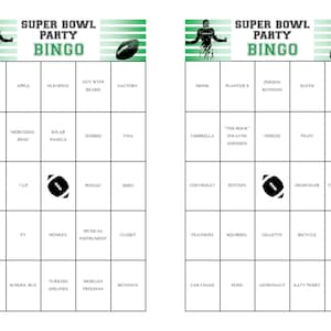 Super Bowl Party Bingo - Printable Game for Unforgettable Ad-watching ...