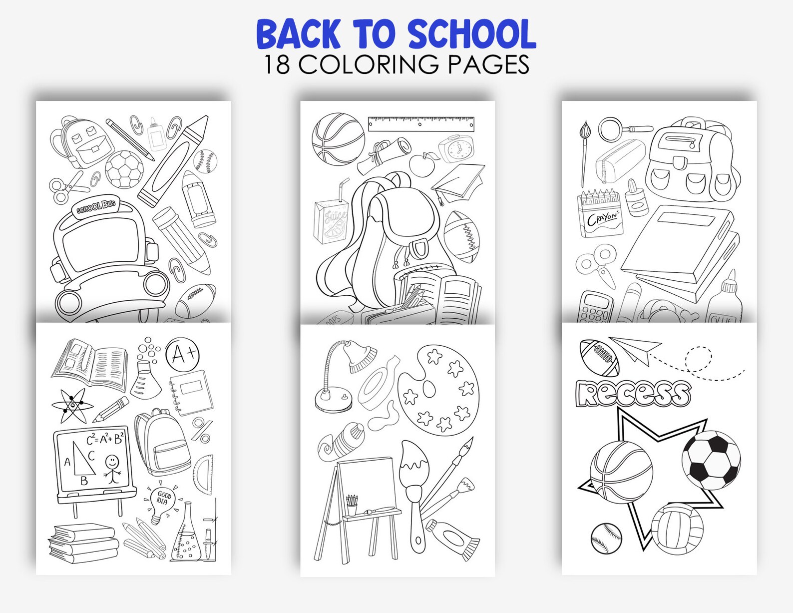 Back to School Fun: Printable Coloring Pages for Kids! - Etsy