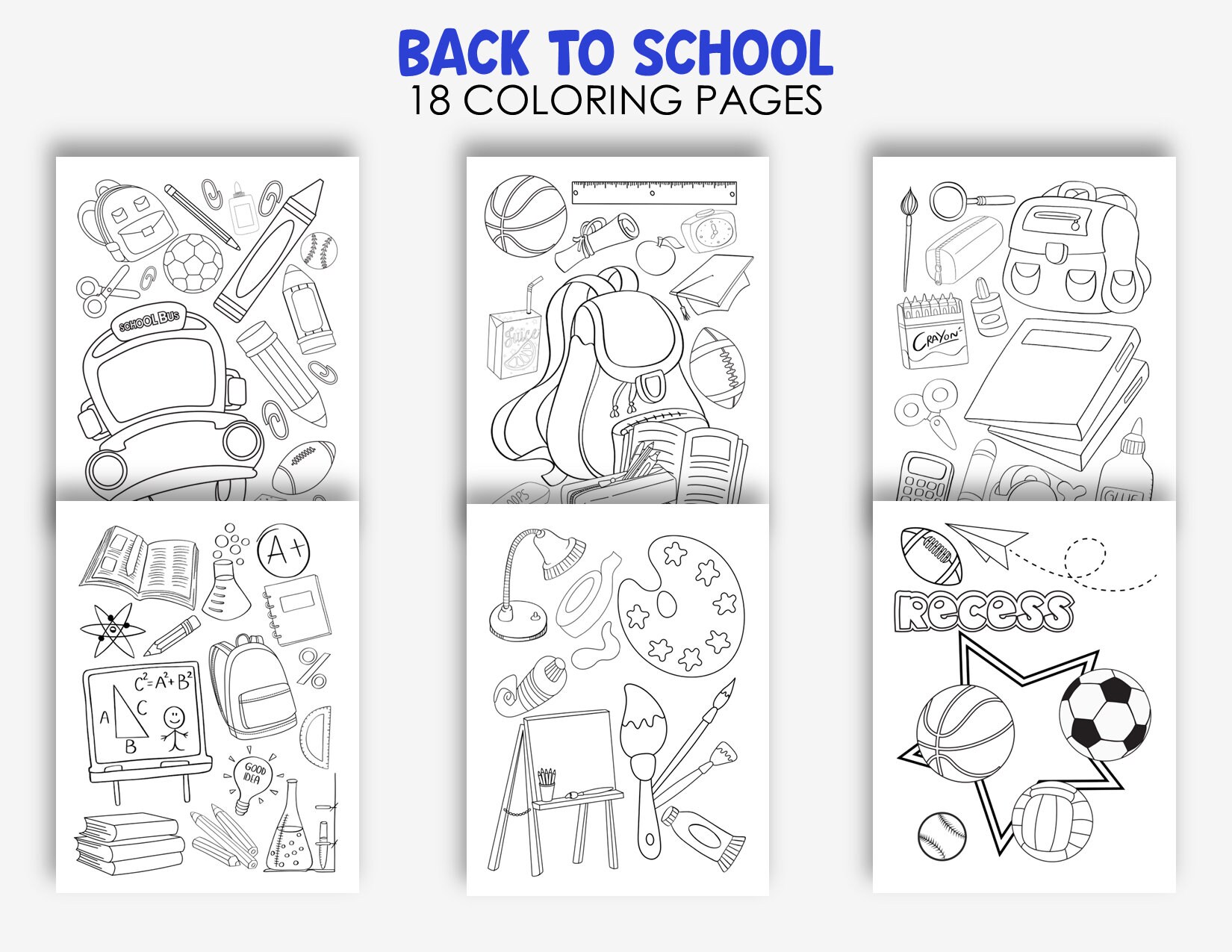 Back to School Fun: Printable Coloring Pages for Kids! - Etsy