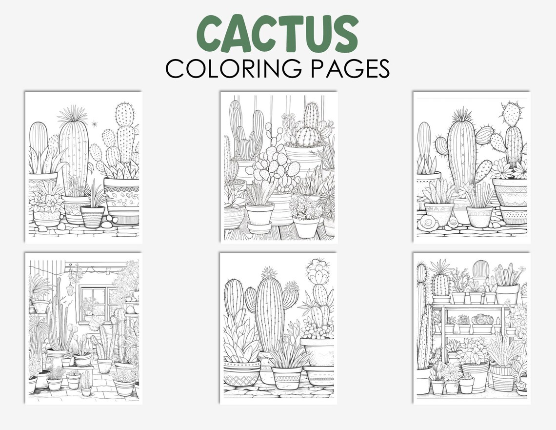 18 Printable Cactus Coloring Pages - Fun and Creative Desert Designs - Etsy