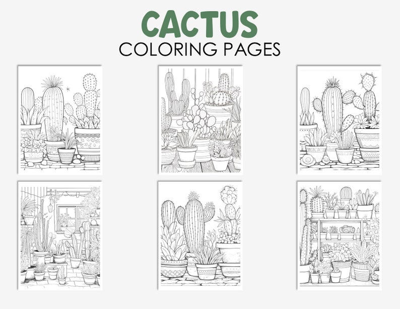 18 Printable Cactus Coloring Pages - Fun and Creative Desert Designs - Etsy