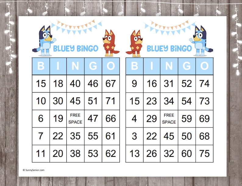 1000 Bluey Bingo Cards Printable Bluey Birthday Party - Etsy