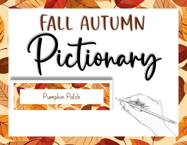 Printable Fall Pictionary Game – Fun Autumn Drawing Game for Senior ...