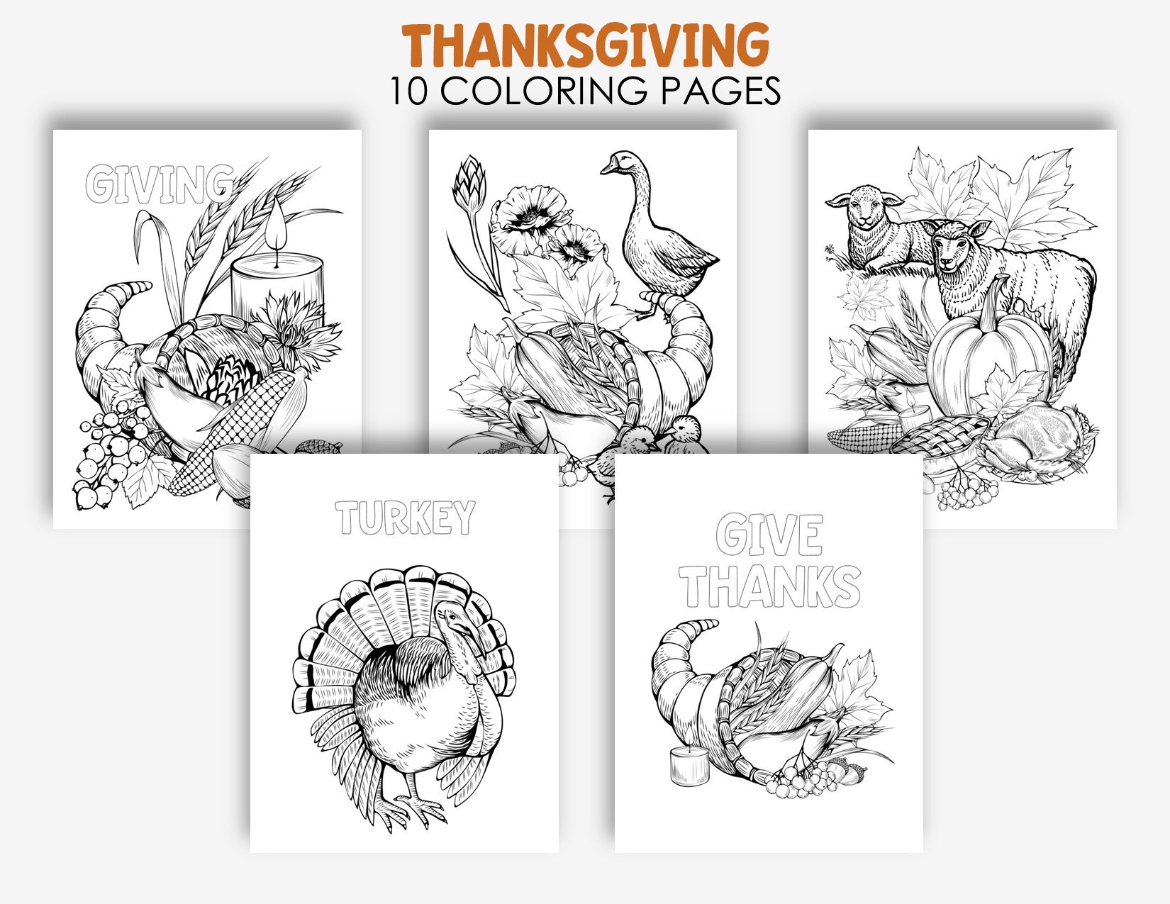 Thanksgiving Coloring Pages - A Festive Art Adventure! - Etsy