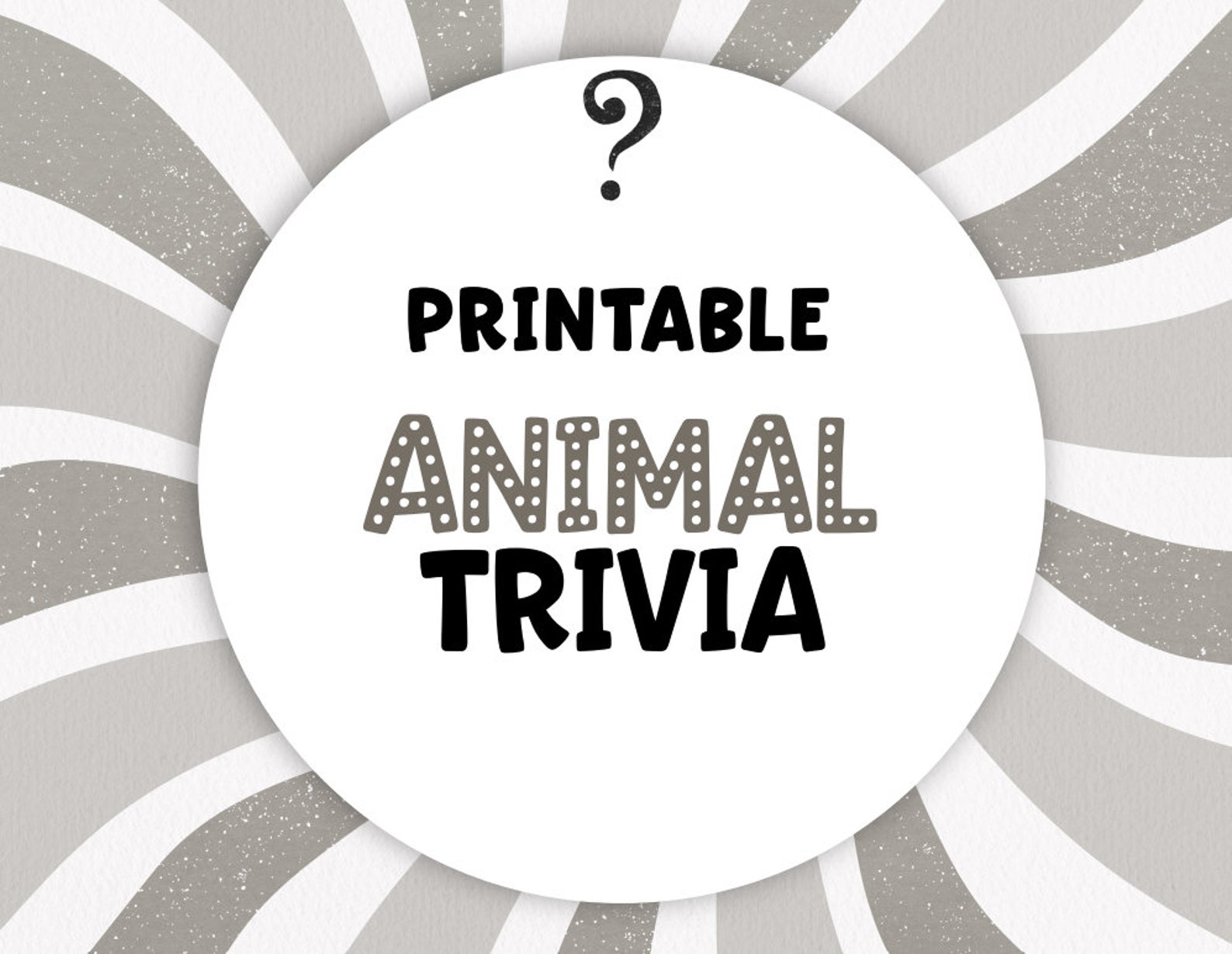 Animal Trivia Printable for Seniors Adults and Kids Animal - Etsy