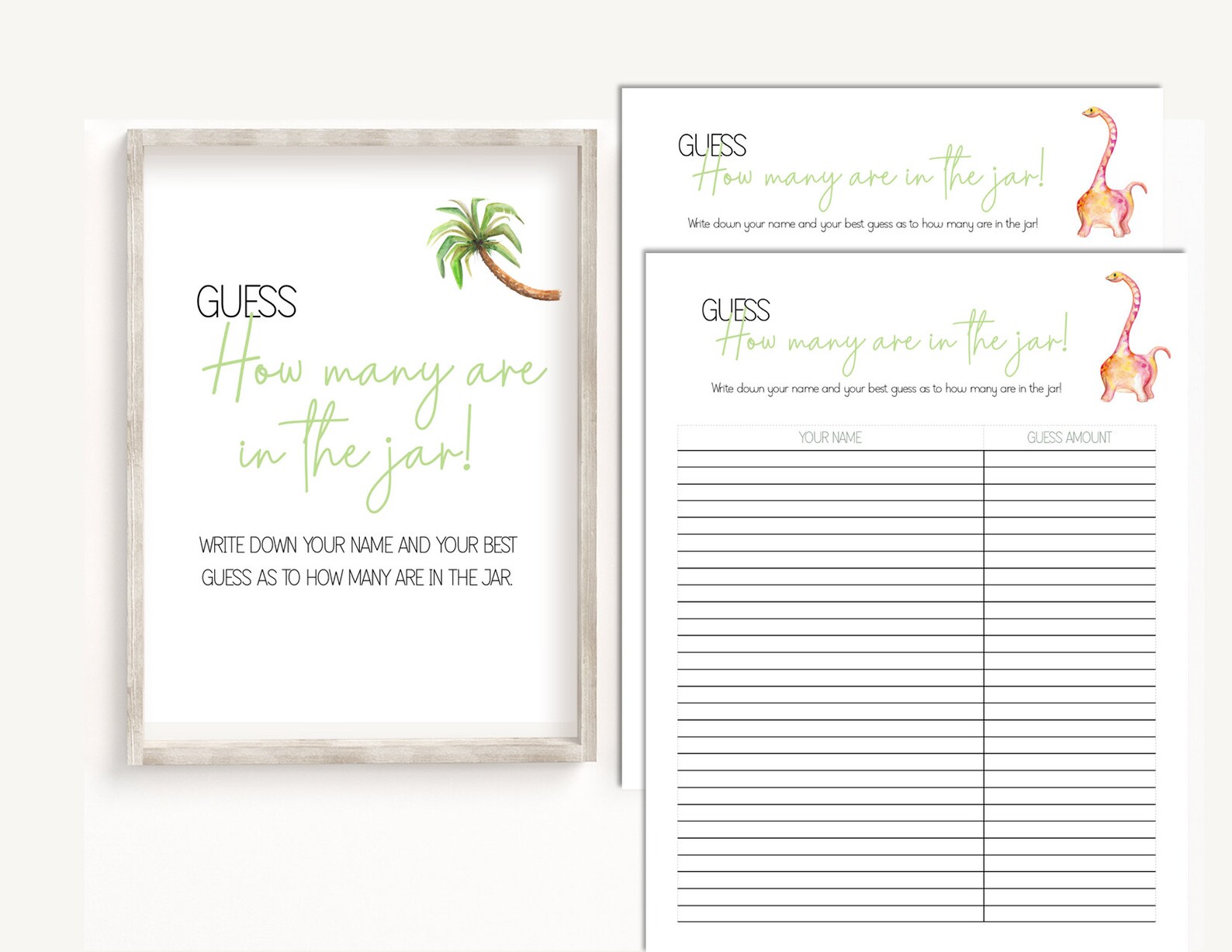 Dinosaur Baby Shower Games, Printable, Babyshower Games Bundle ...