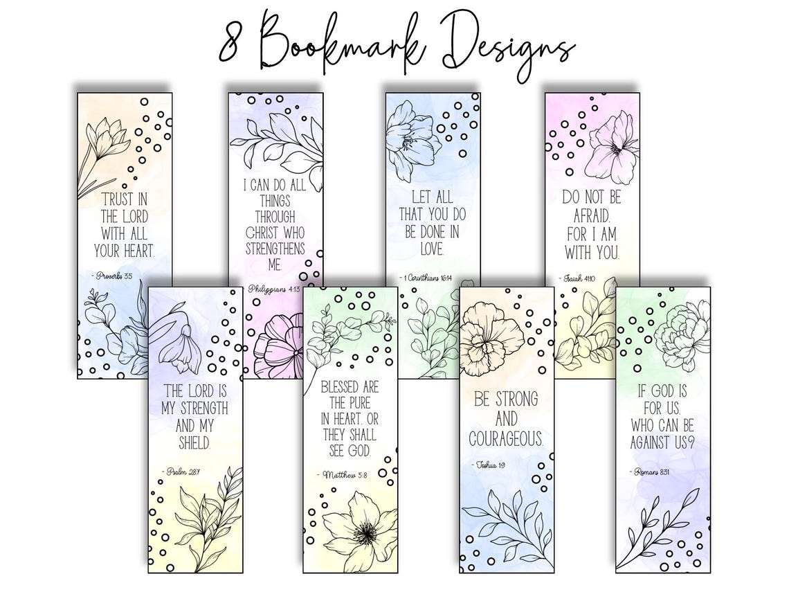 Printable Bookmarks With Inspirational Bible Verses | Christian ...