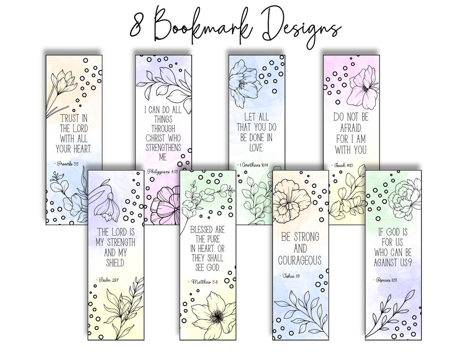 Printable Bookmarks With Inspirational Bible Verses Christian ...