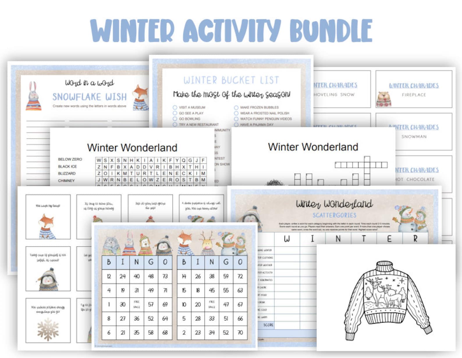Add Some Winter Fun to Your Celebration With Printable Party Games! - Etsy