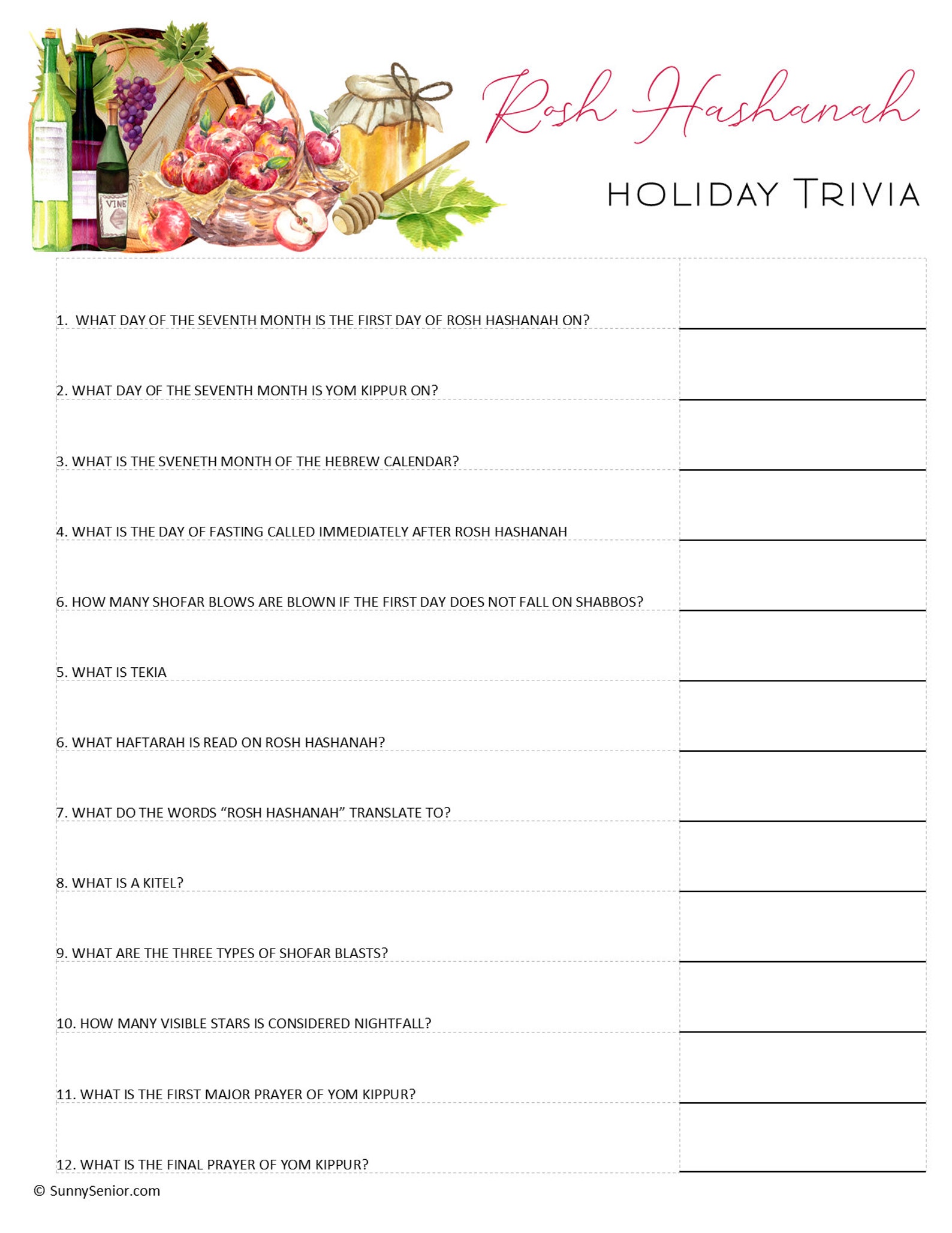 Rosh Hashanah Revelry: Printable Party Games Pack - Etsy