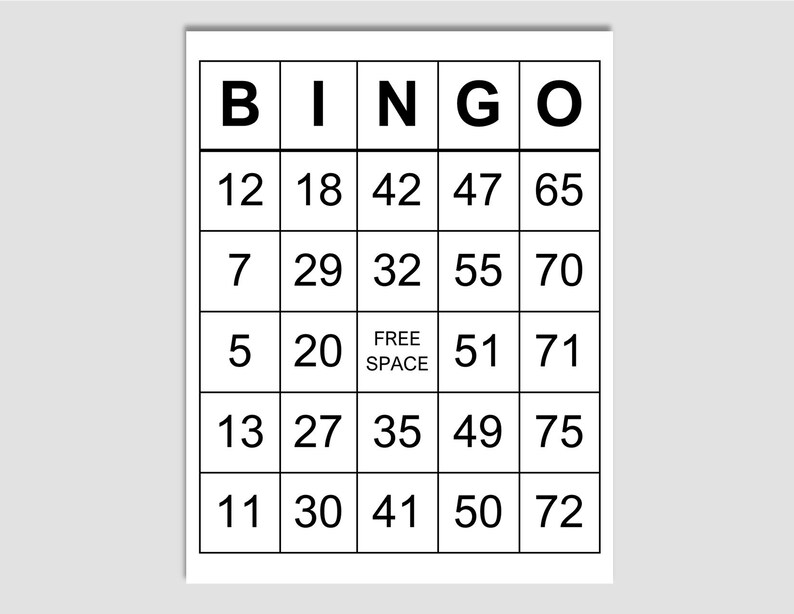 500 Jumbo Printable Bingo Cards Instant PDF Download for Endless Fun ...