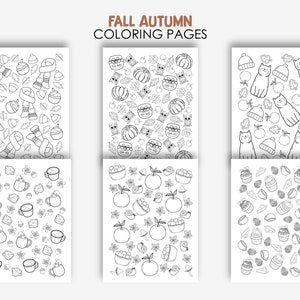 Autumn Doodles Coloring Pages - Whimsical Fall Delights! - Etsy