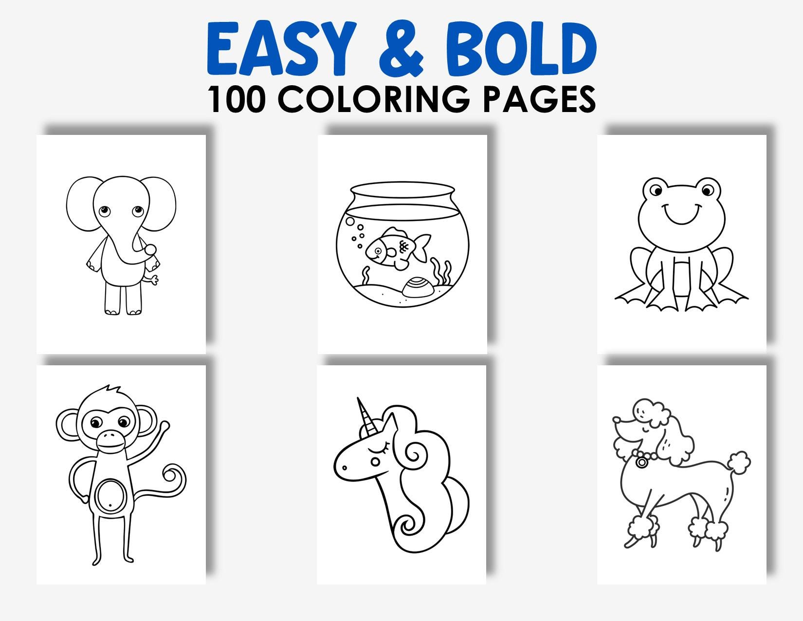 100 Easy and Bold Printable Coloring Pages for Relaxation and ...