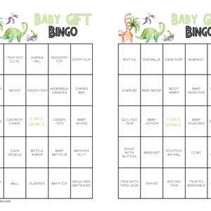 Dinosaur Baby Shower Gift Bingo: A Fun Twist on Gift Giving! - Etsy