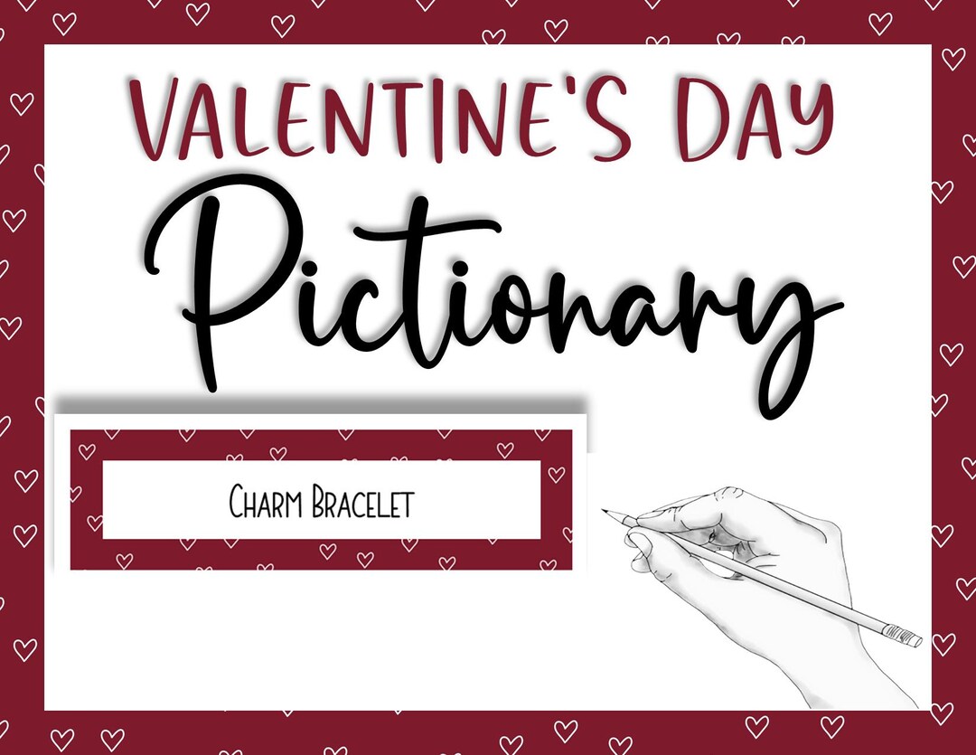 Valentine's Day Pictionary Game: Love-themed Drawing Prompts (PDF) - Etsy