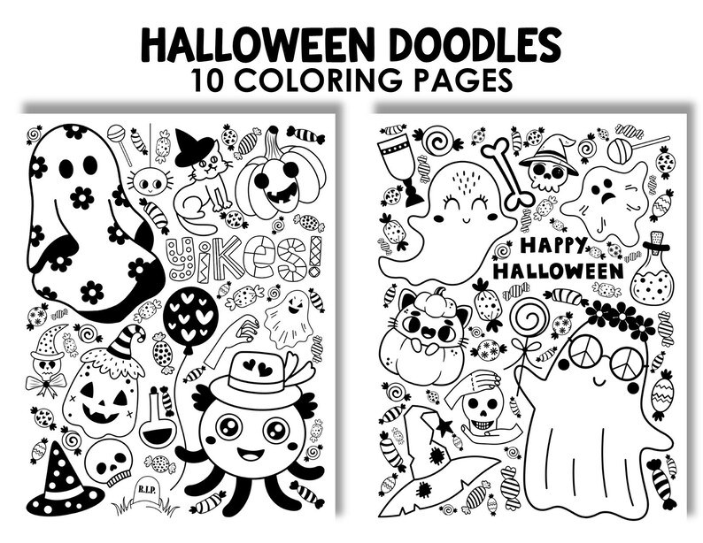 Printable Halloween Coloring Pages for Kids & Adults | 10 Spooky Fun ...