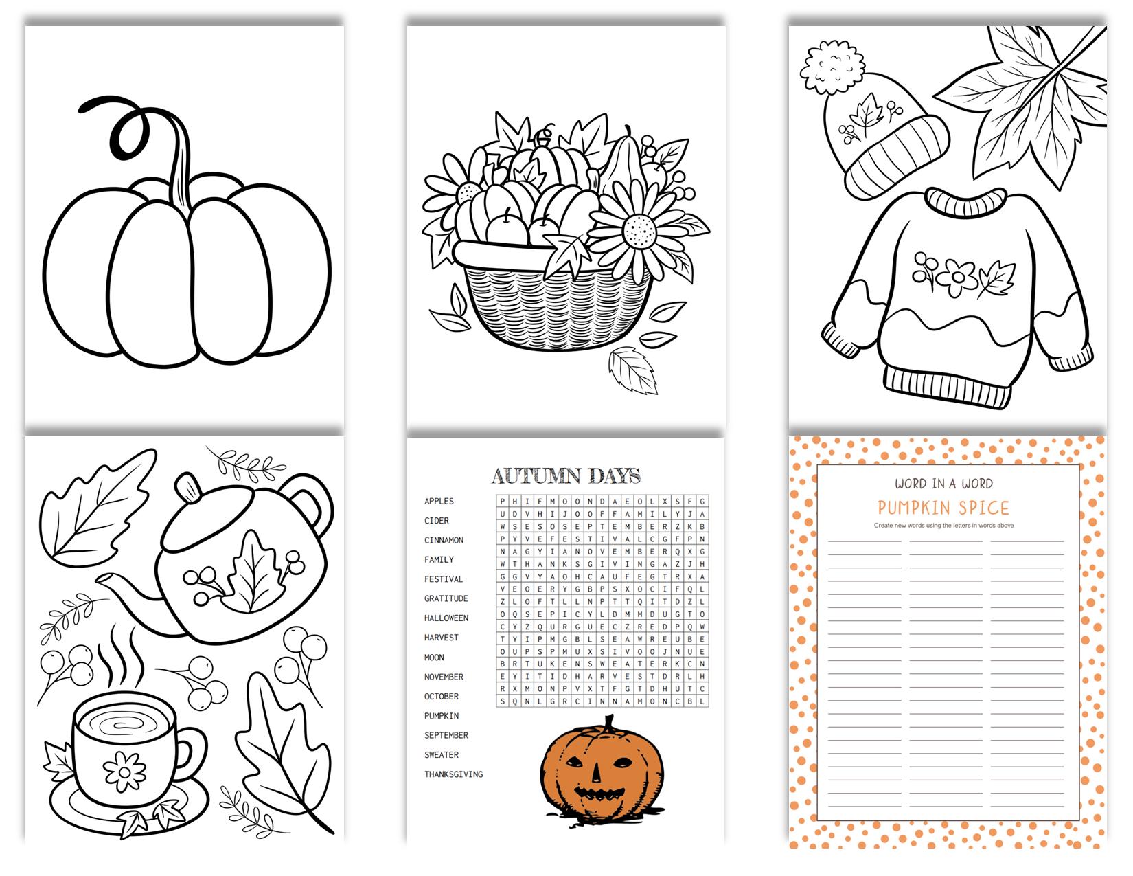 Printable Autumn Activity Game Bundle for Cognitive Engagement | Fun ...