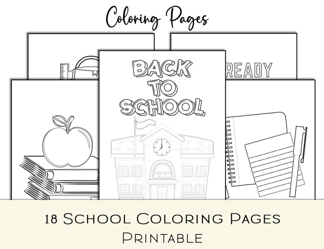 18 Easy Back to School Coloring Pages Printable Kids Young Children - Etsy