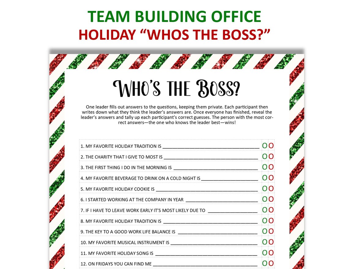 Who Knows the Boss Best? – Printable Office Holiday Team Building Game ...
