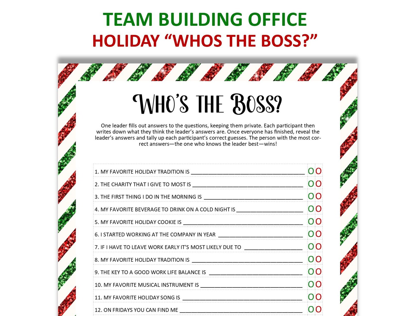 Who Knows the Boss Best? – Printable Office Holiday Team Building Game ...
